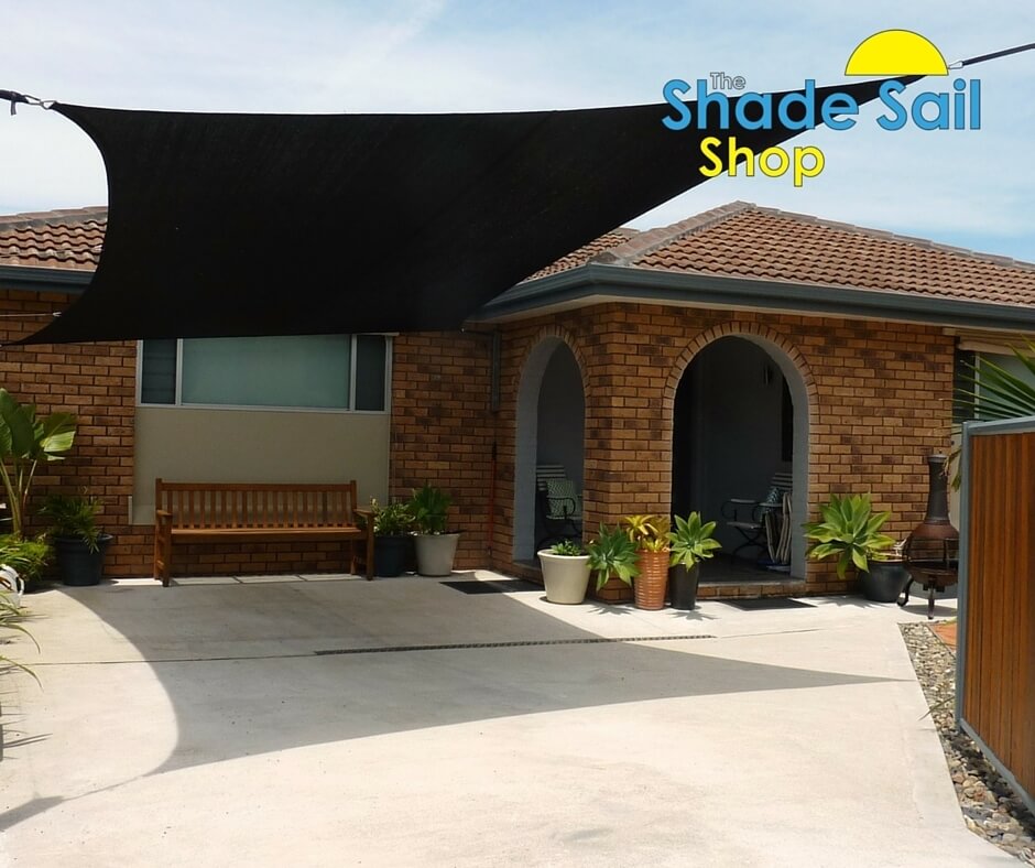 13.1ft x 13.1ft Square BLACK The Shady Lady Range Shade Sail 95% UV ...