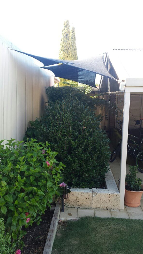 11.8ft x 11.8ft Square BLACK The Shady Lady Shade Sails Range 95% UV ...